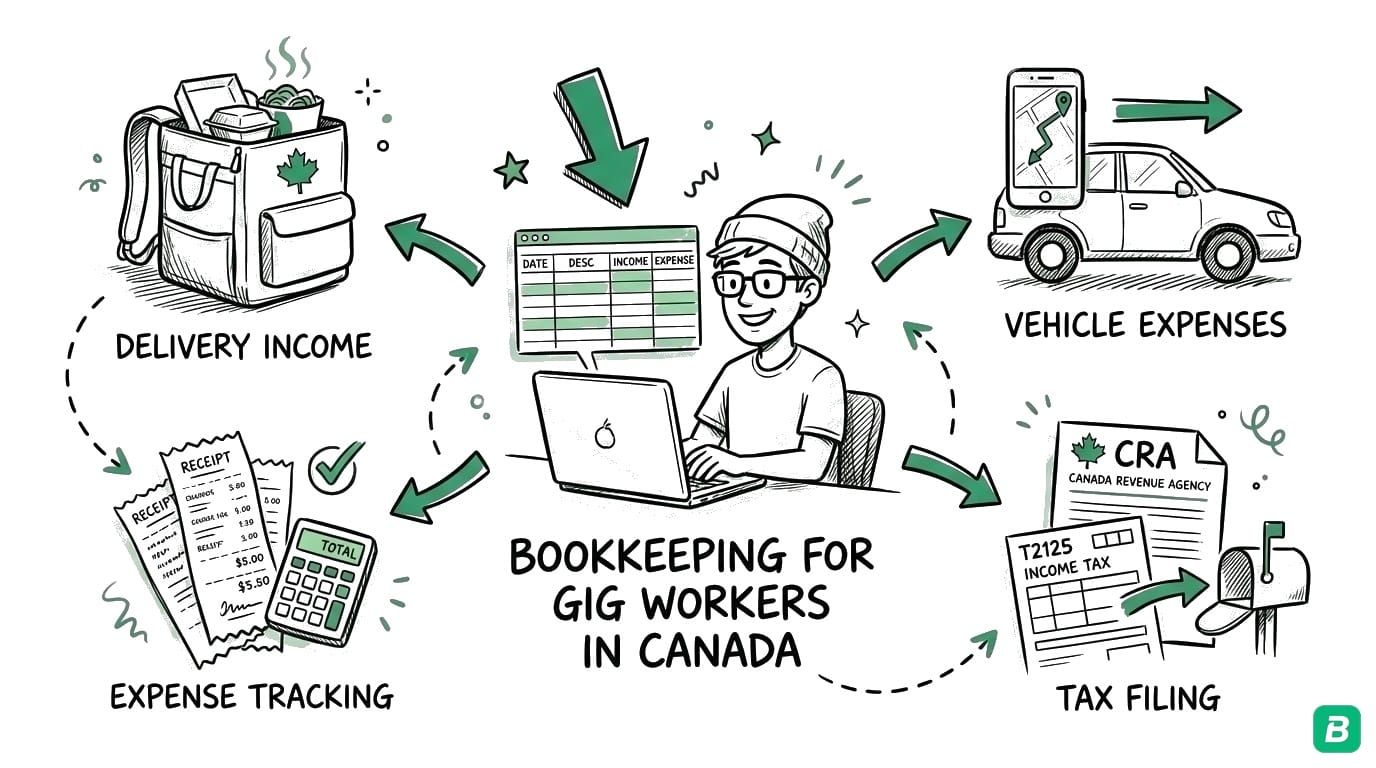 Bookkeeping for Gig Workers in Canada: The Complete 2026 Guide | BookZero